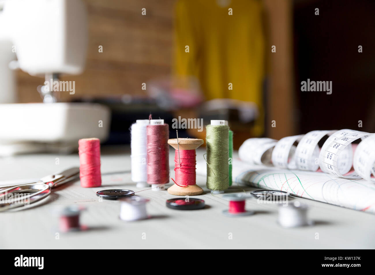 sewing, sewing on the sewing machine, sewing supplies, colored sewing ...