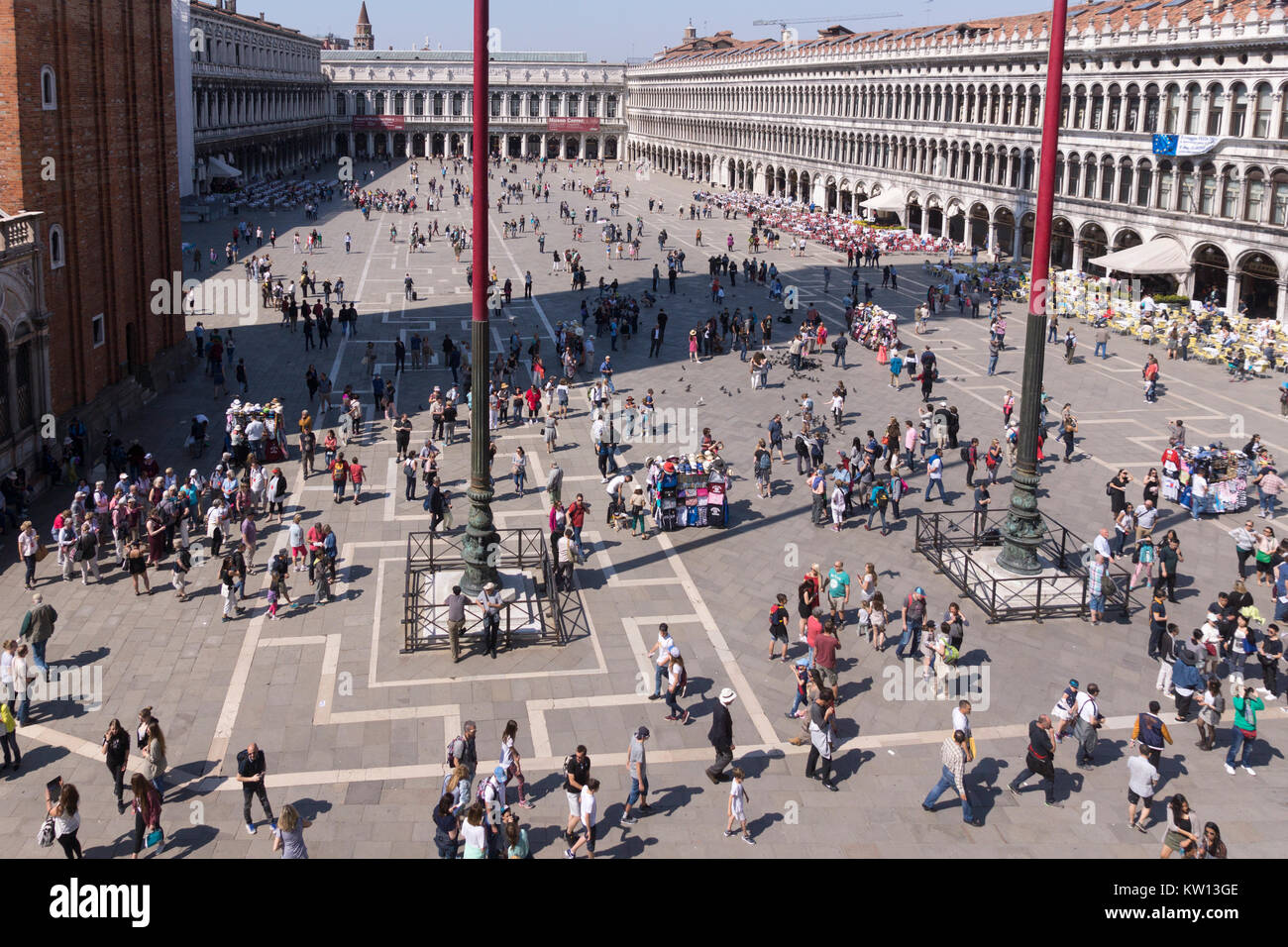 An aerial view of Saint Mark's Square as seen from St Mark's Basilica ...