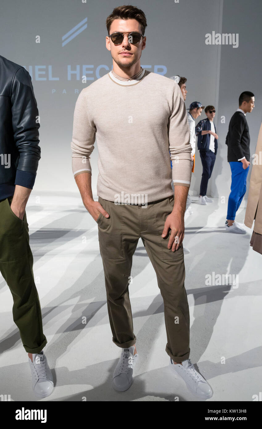 NEW YORK, NY - July 10, 2017: A model poses at the Daniel Hechter ...