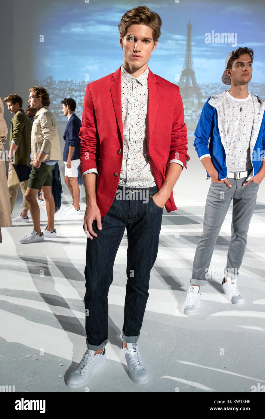 NEW YORK, NY - July 10, 2017: A model poses at the Daniel Hechter ...