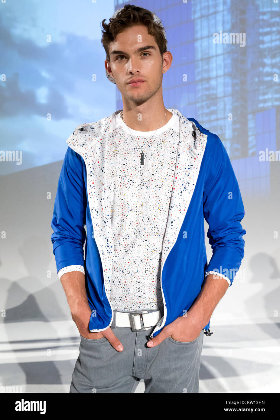 NEW YORK, NY - July 10, 2017: A model poses at the Daniel Hechter ...