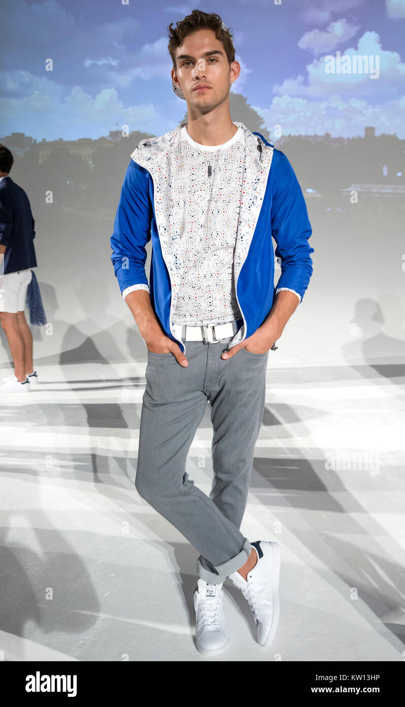 NEW YORK, NY - July 10, 2017: A model poses at the Daniel Hechter ...