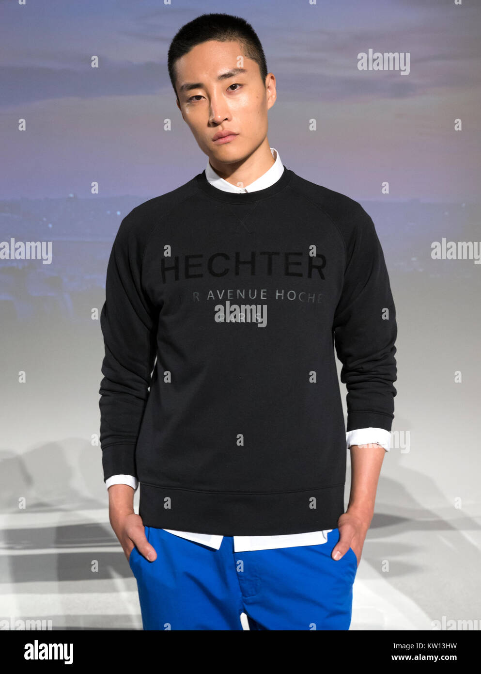 NEW YORK, NY - July 10, 2017: A model poses at the Daniel Hechter ...