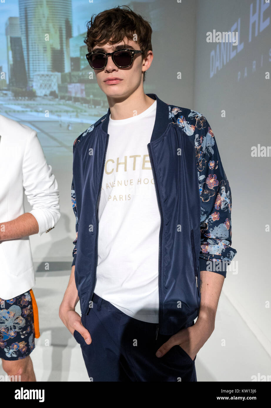 NEW YORK, NY - July 10, 2017: A model poses at the Daniel Hechter ...