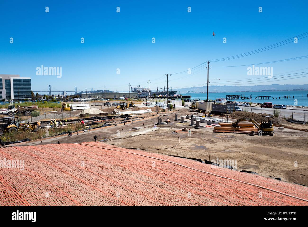 Construction site near the San Francisco Bay in the Mission Bay ...