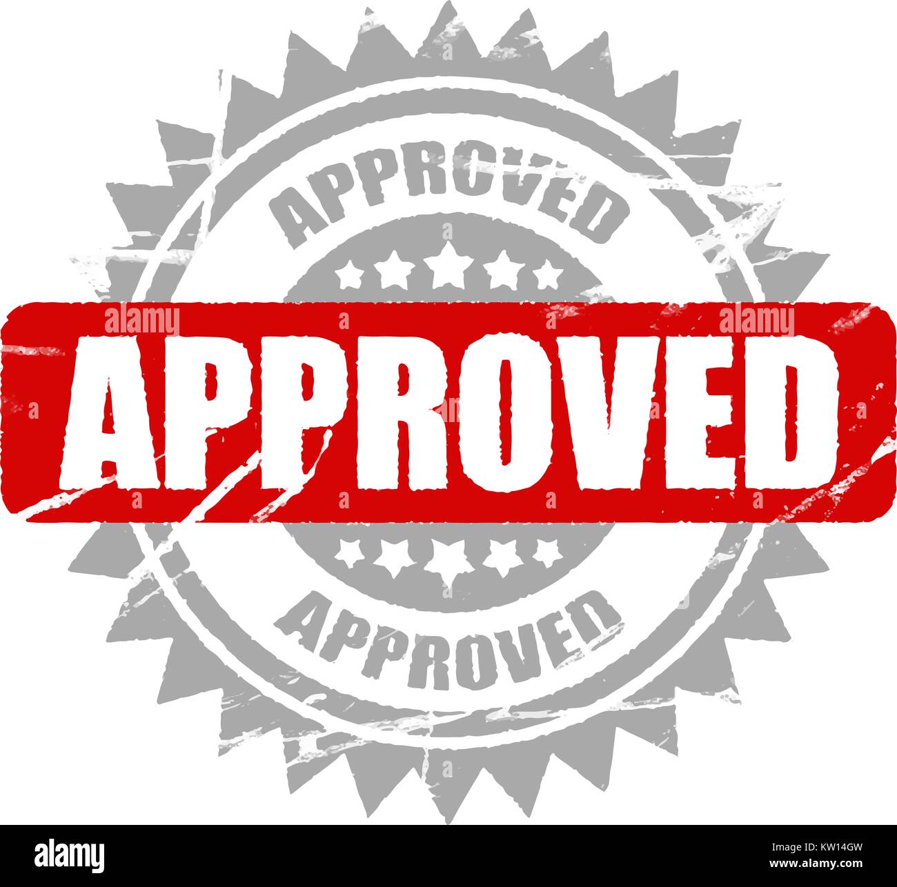 approved stamp. informative illustration, advertising and marketing ...