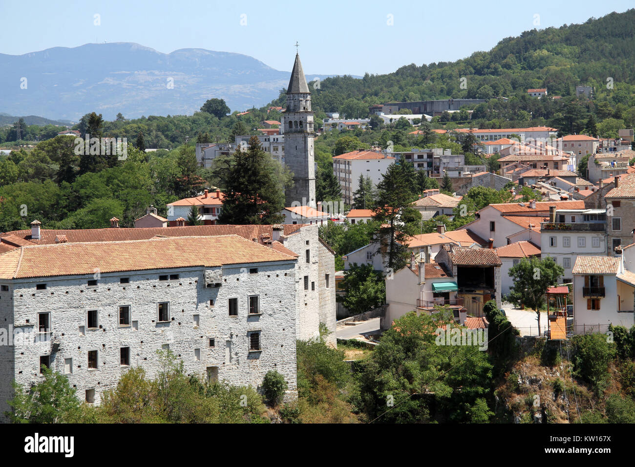 View of castle and houses in Old Pazin, Istria, Croatia Stock Photo - Alamy
