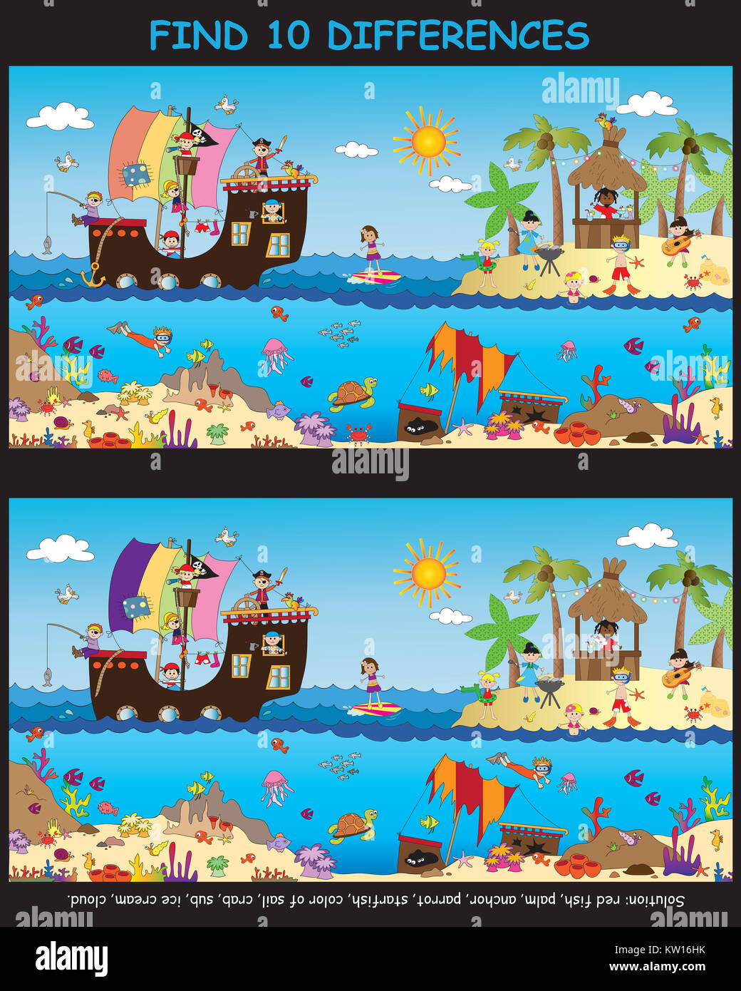Game for children : find ten differences Stock Photo - Alamy