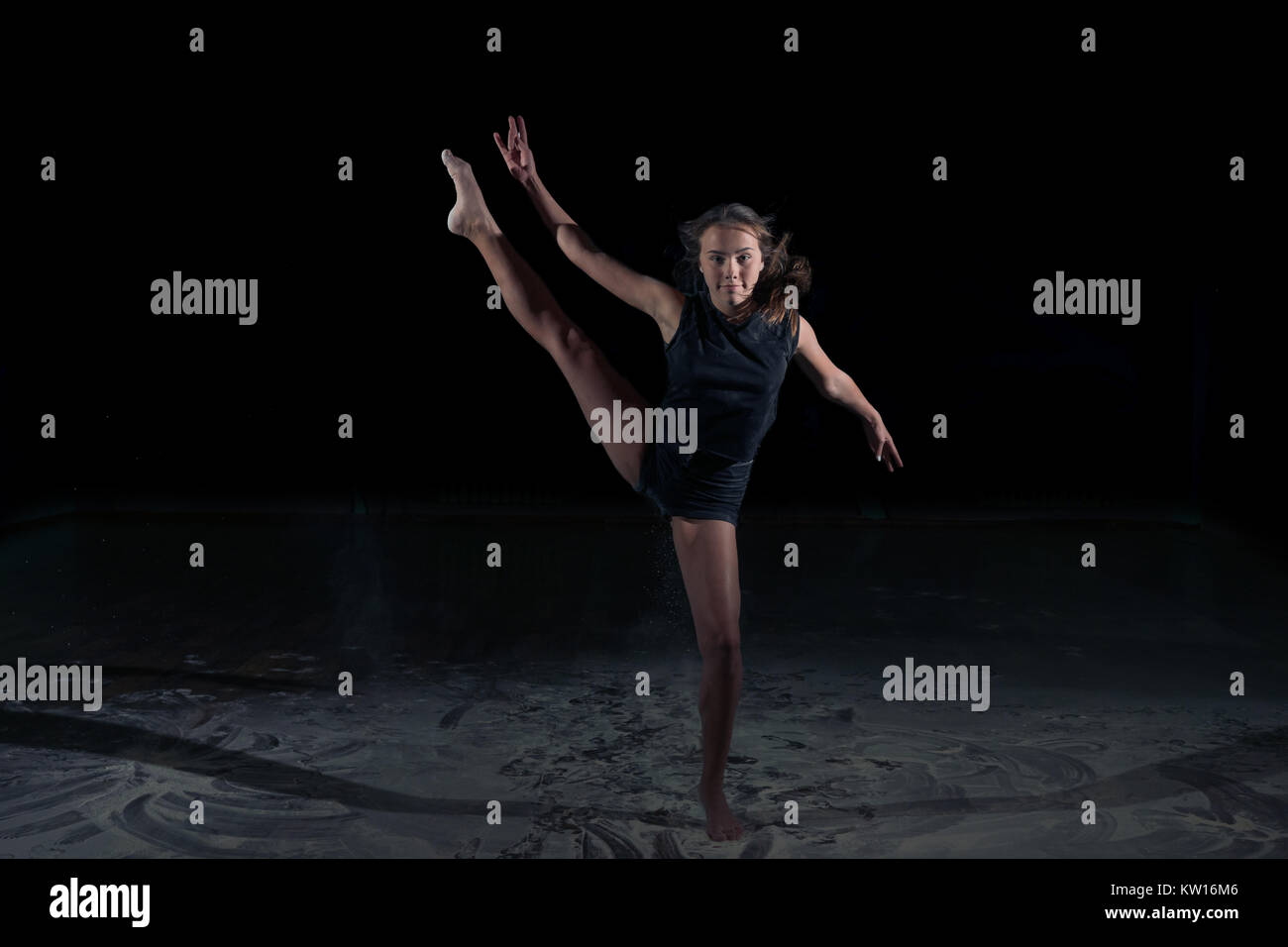 Young dancing girl in a jump Stock Photo - Alamy