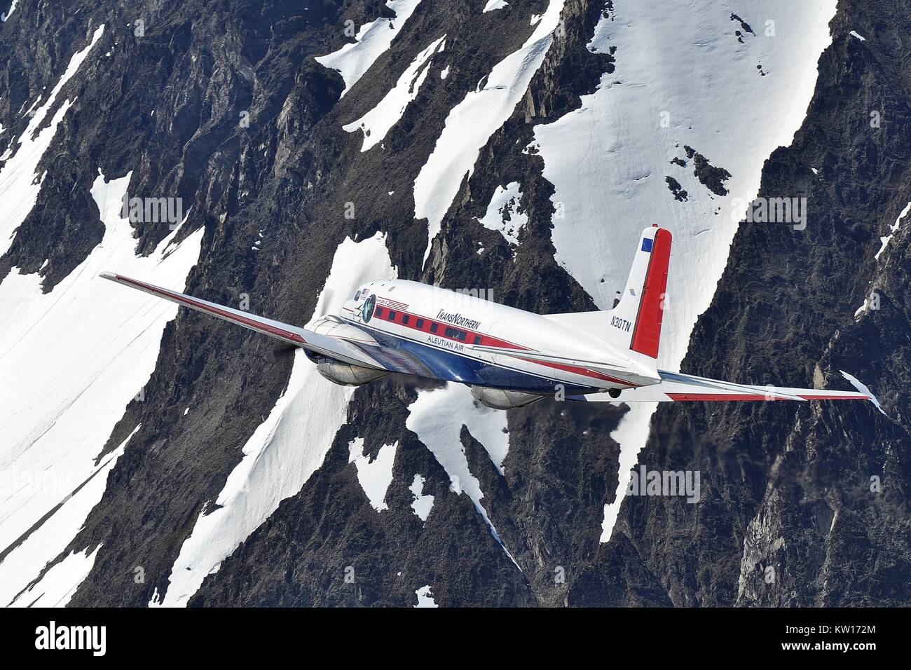 TRANSNORTHERN AVIATION DOUGLAS DC-3S N30TN OVER ALASKA Stock Photo - Alamy