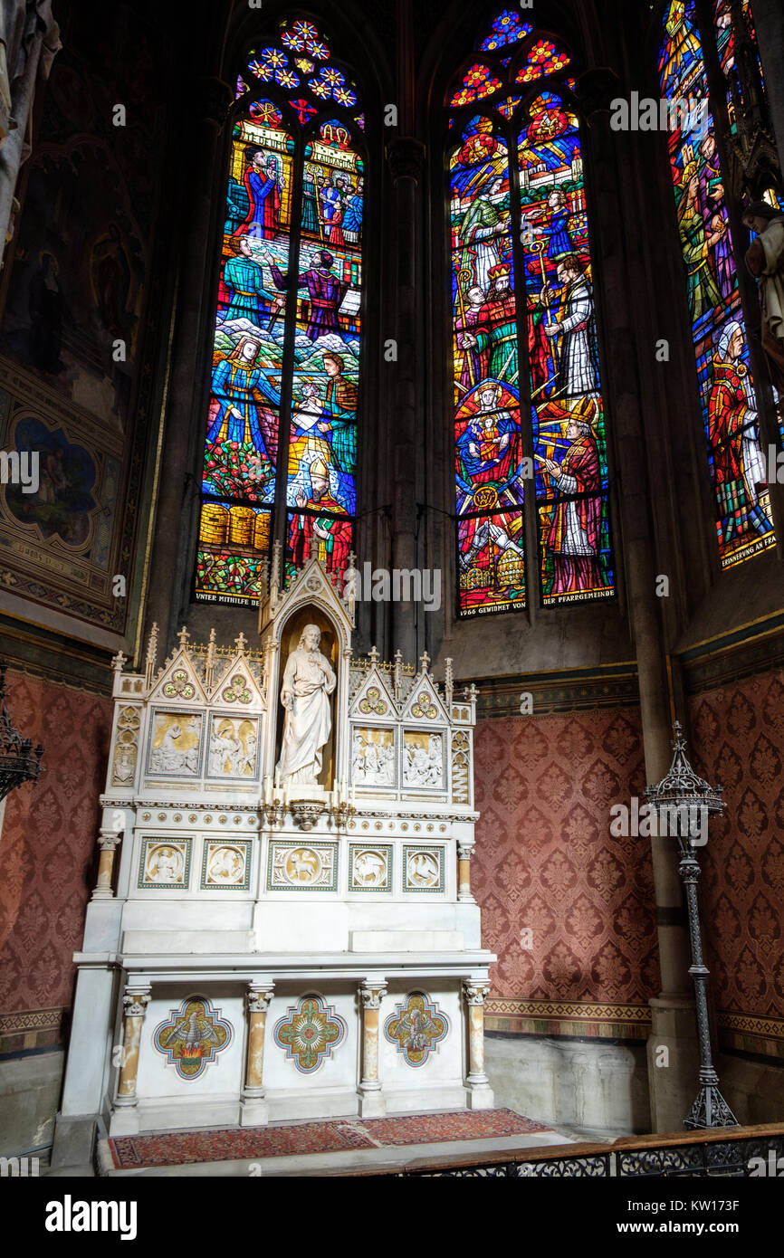Stained glass window in Votive Church (Votivkirche), Vienna, Austria ...