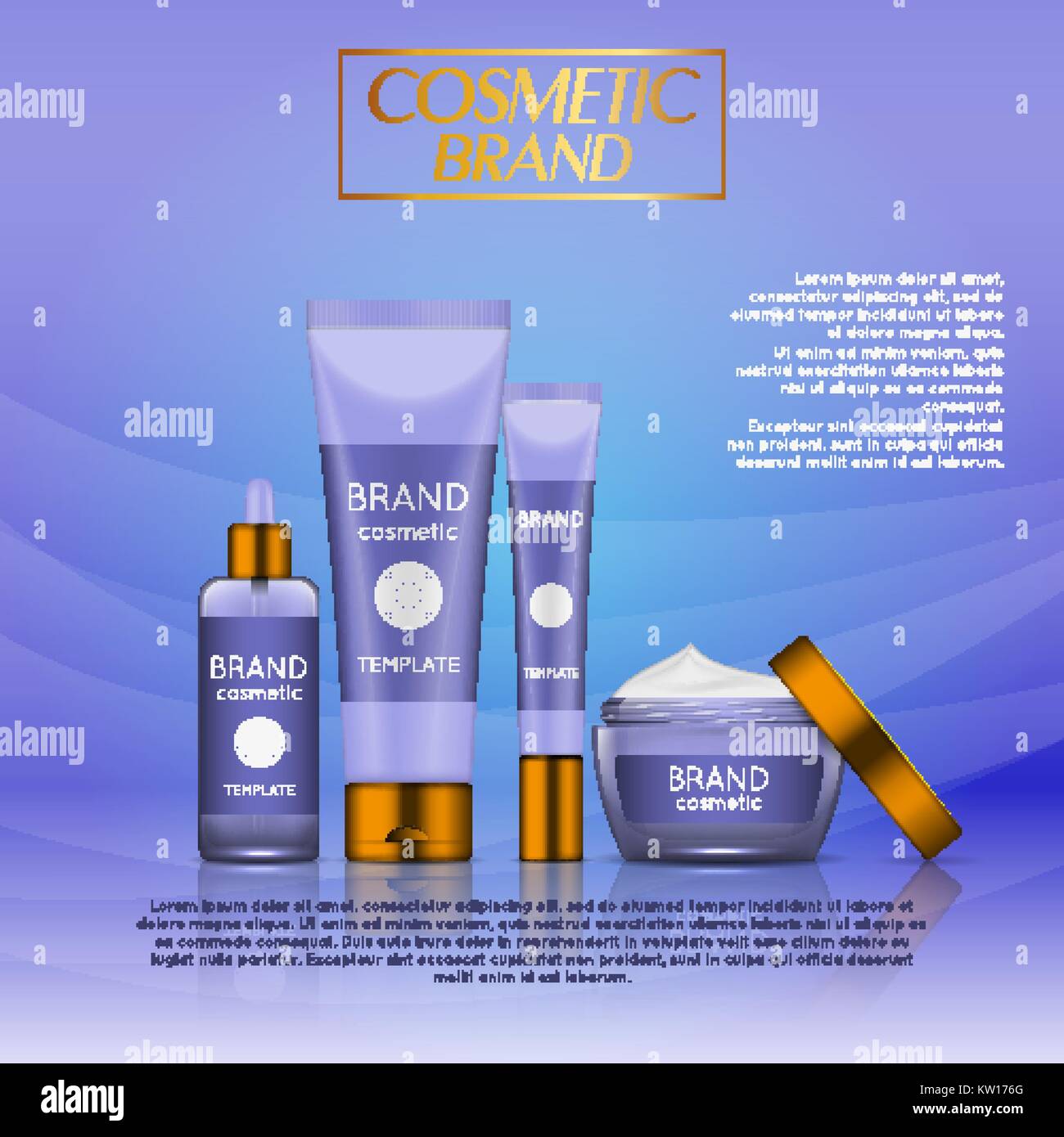 Vector 3D cosmetic illustration on a soft light waves background ...