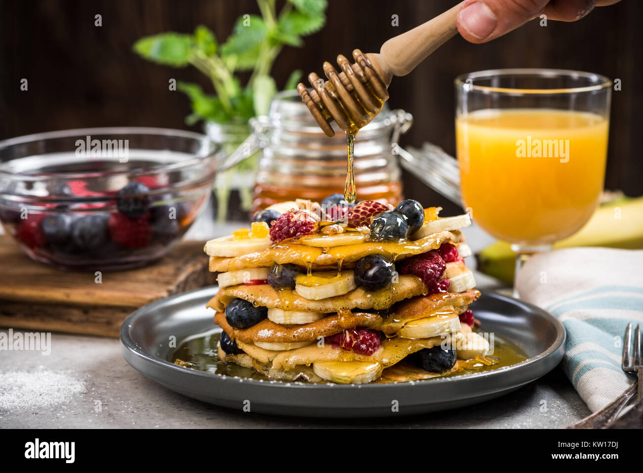 Celebrating Pancake Day or Shrove Tuesday Stock Photo - Alamy