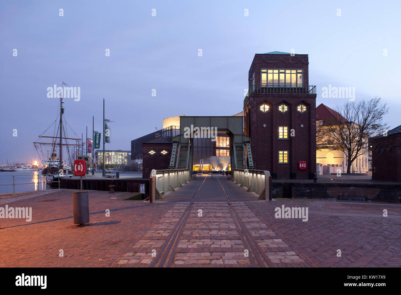 historic drawbridge at the harbour of Bremerhaven, Germany Stock Photo ...