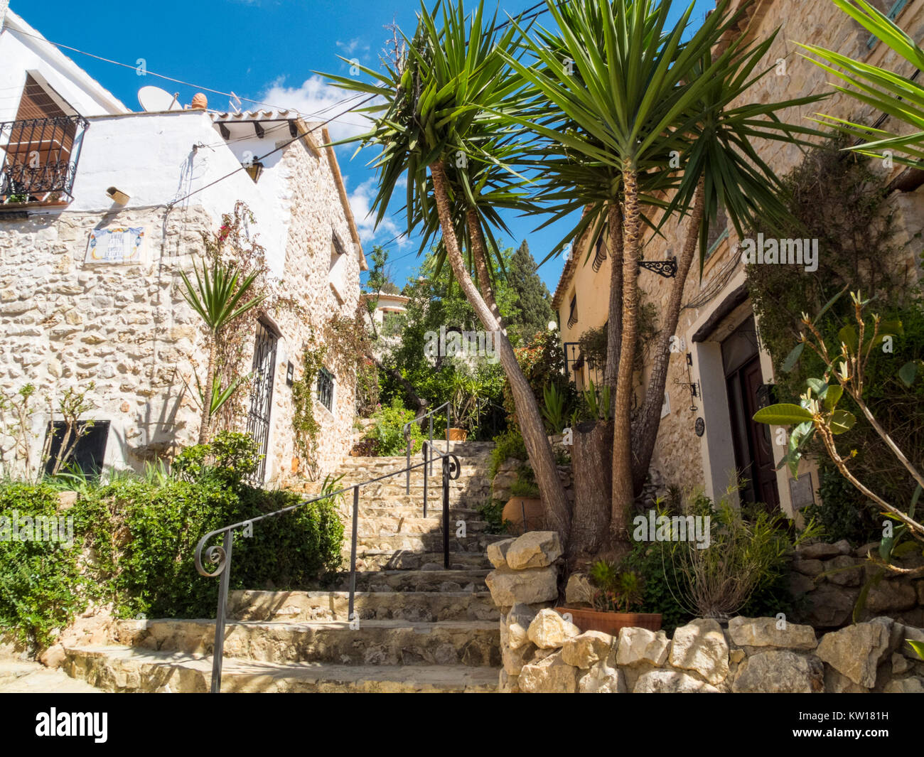 steps in alley in Lliber, Jalon Valley, Alicante, Spain Stock Photo - Alamy