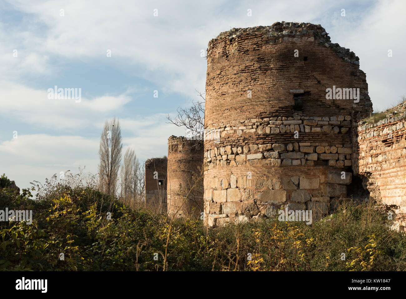 ruins of the historical city walls of Nicea, Iznik, Turkey Stock Photo ...