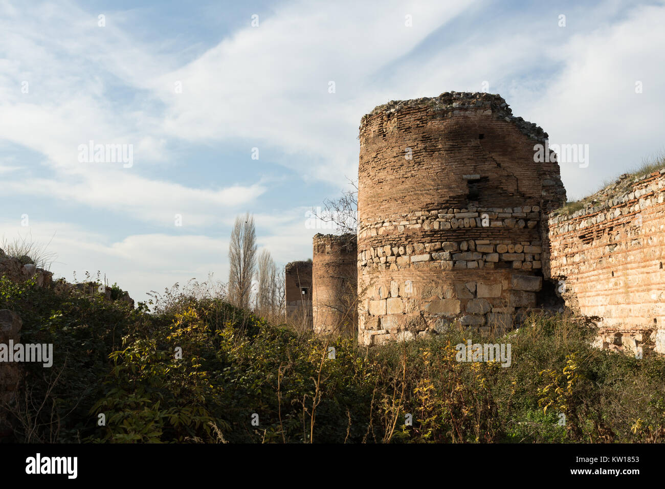 ruins of the historical city walls of Nicea, Iznik, Turkey Stock Photo ...