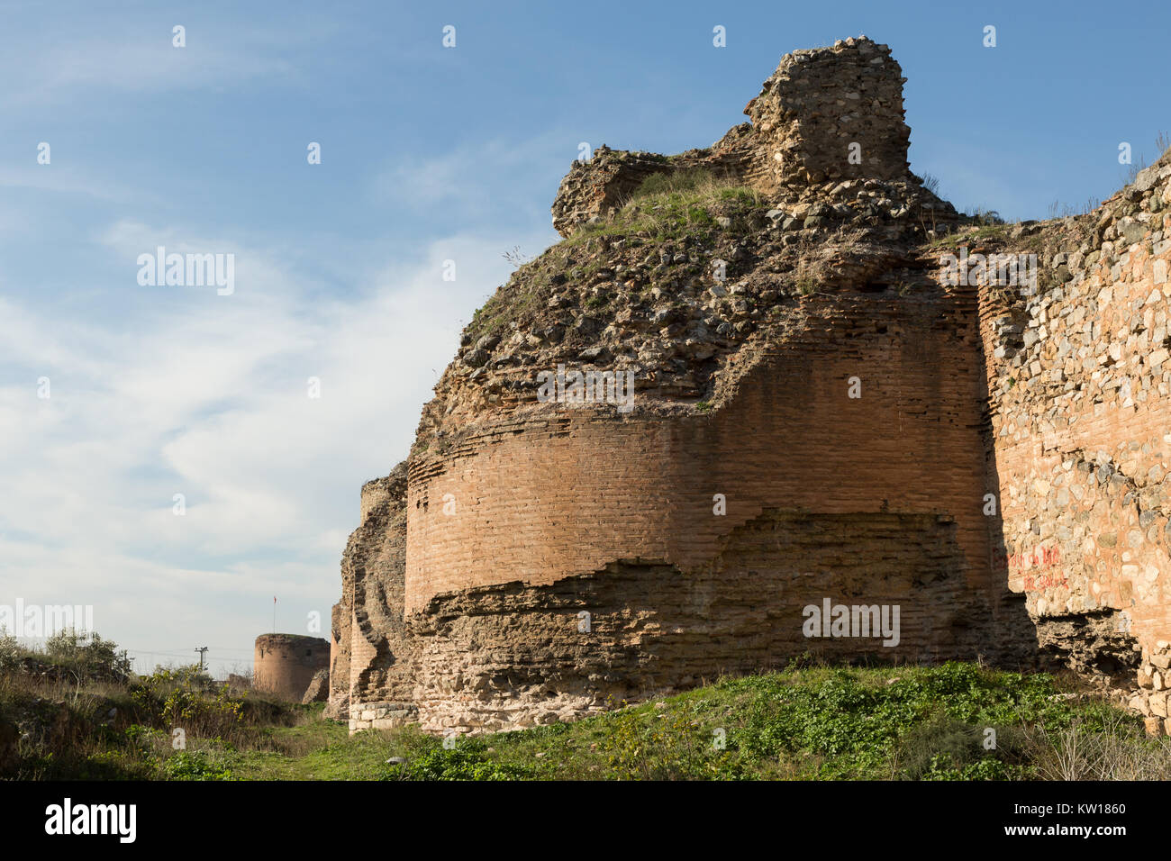 ruins of the historical city walls of Nicea, Iznik, Turkey Stock Photo ...