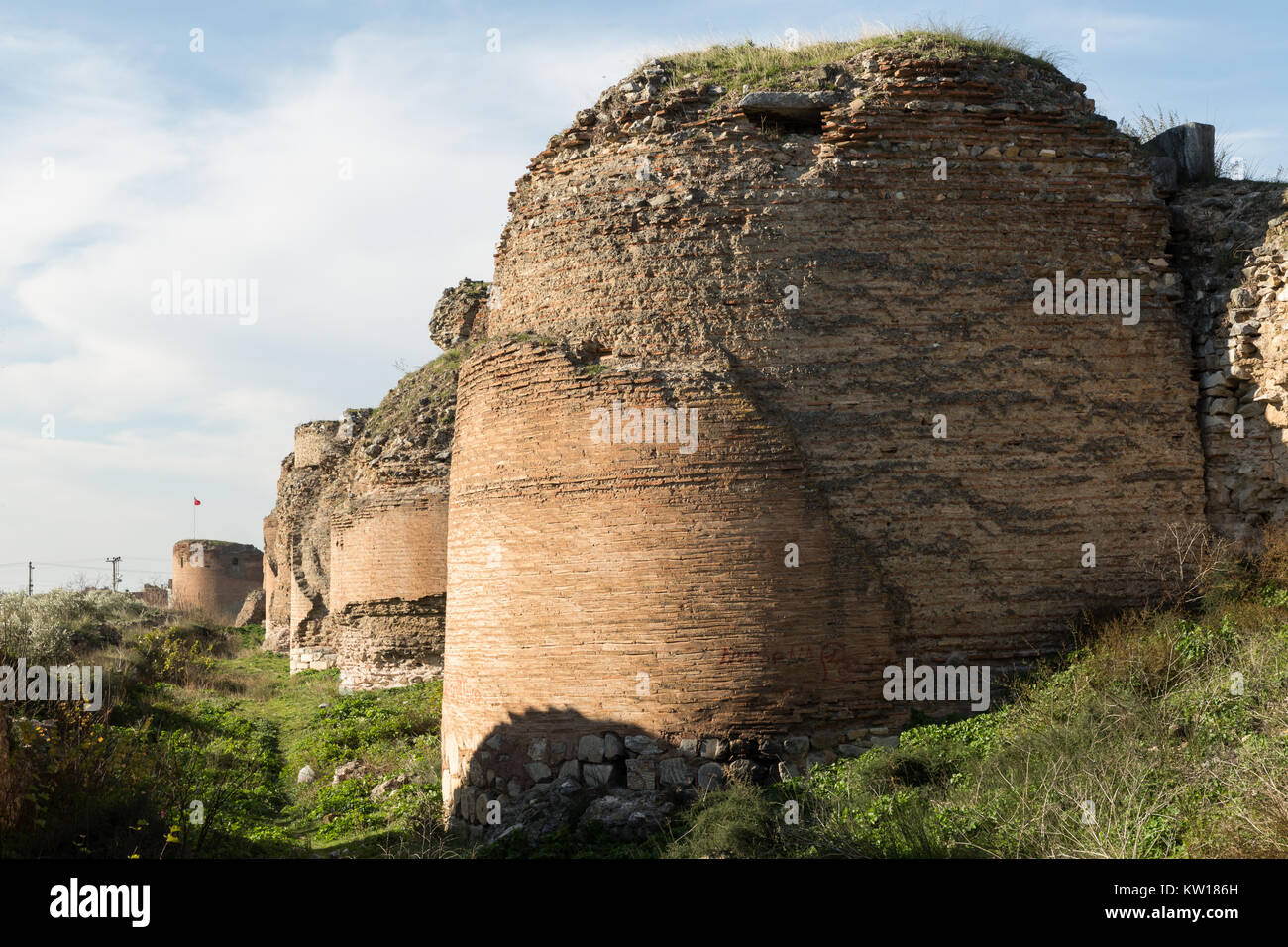 ruins of the historical city walls of Nicea, Iznik, Turkey Stock Photo ...