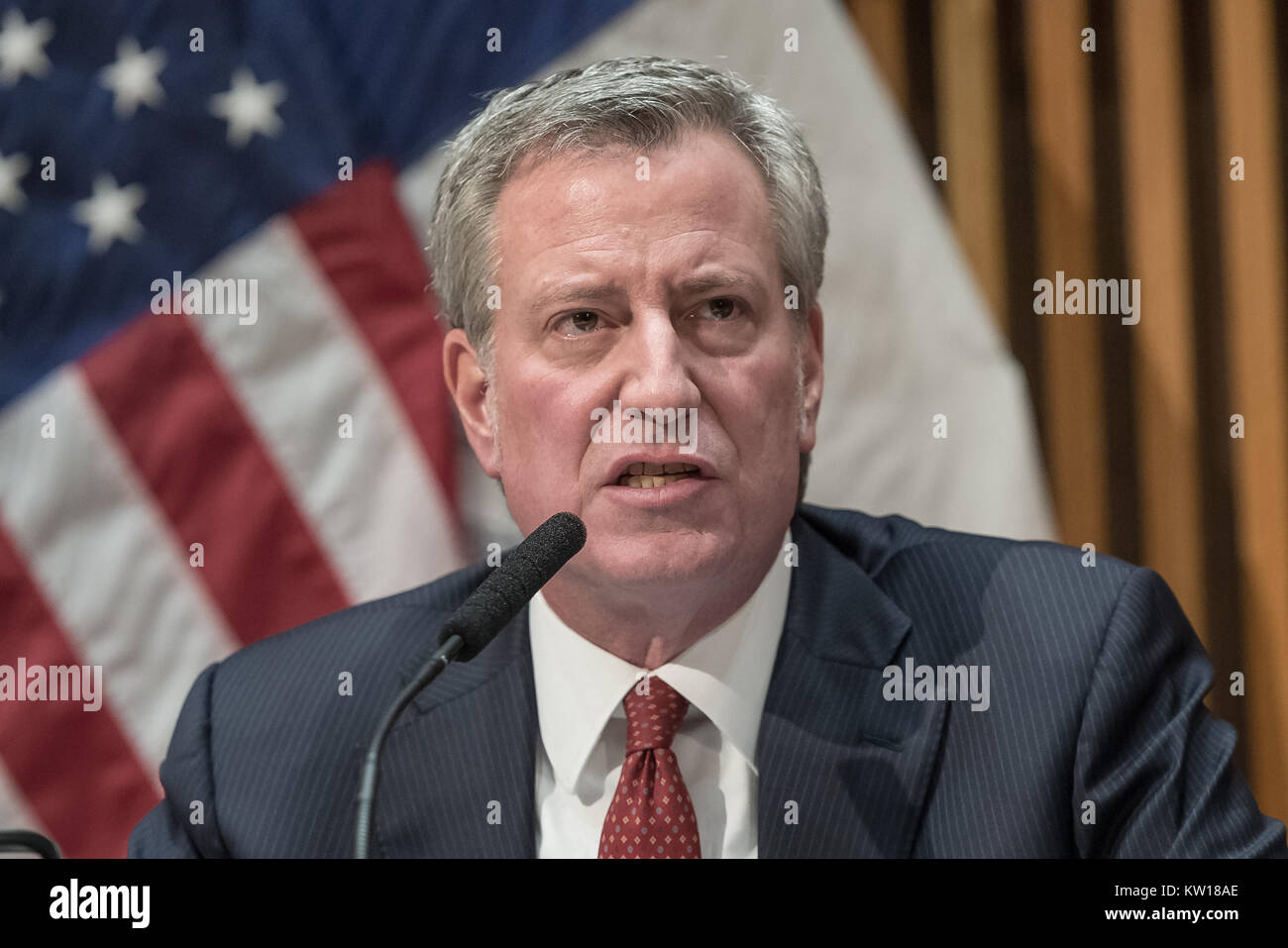 New York, United States. 28th Dec, 2017. New York City Mayor Bill de ...
