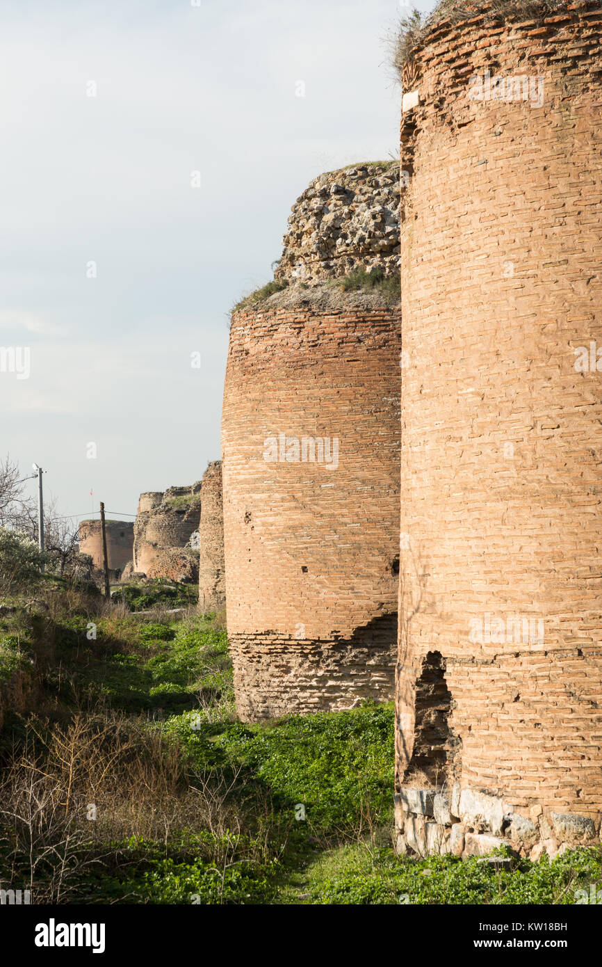 ruins of the historical city walls of Nicea, Iznik, Turkey Stock Photo ...