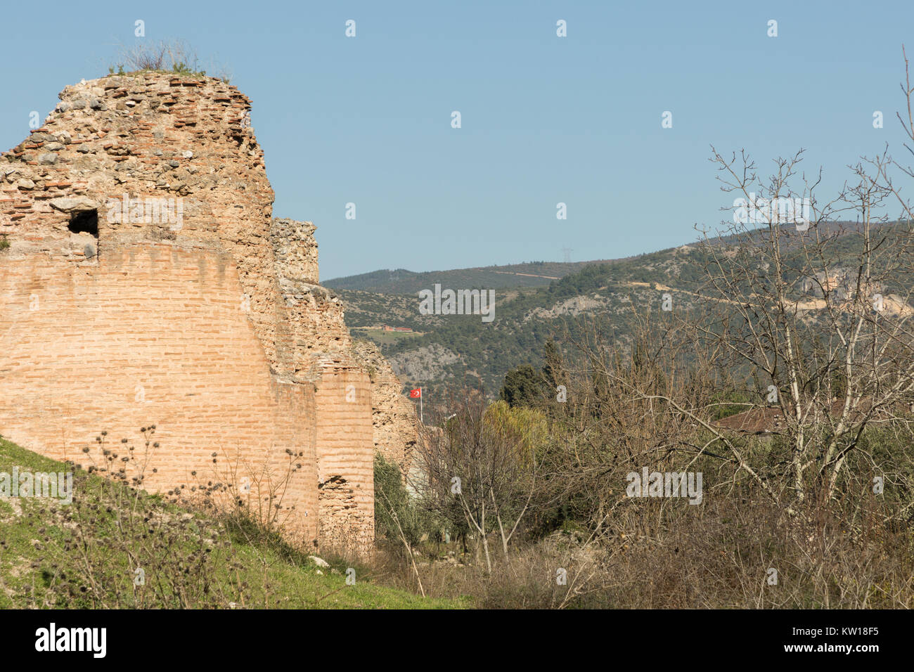 ruins of the historical city walls of Nicea, Iznik, Turkey Stock Photo ...