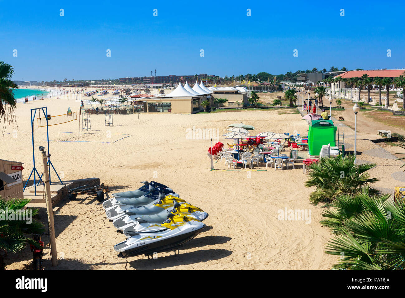 Beach at Santa Maria, Sal Island, Salina, Cape Verde, Africa Stock ...