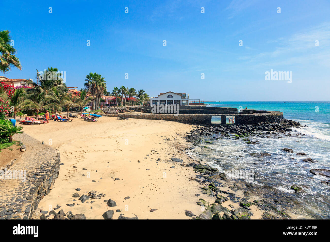 Old harbour also known as the East Harbour, Santa Maria, Cape Verde ...