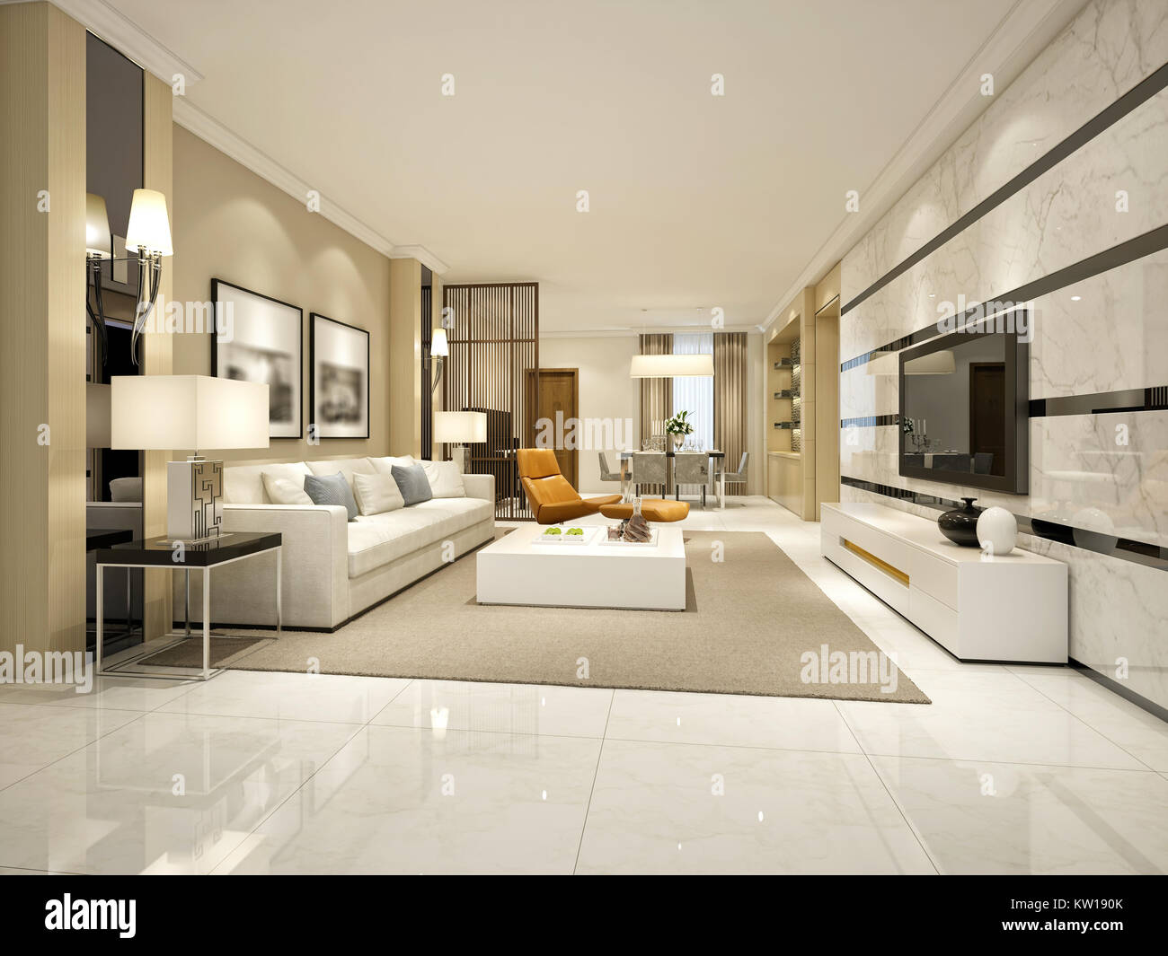 3d render of luxury hotel room Stock Photo - Alamy