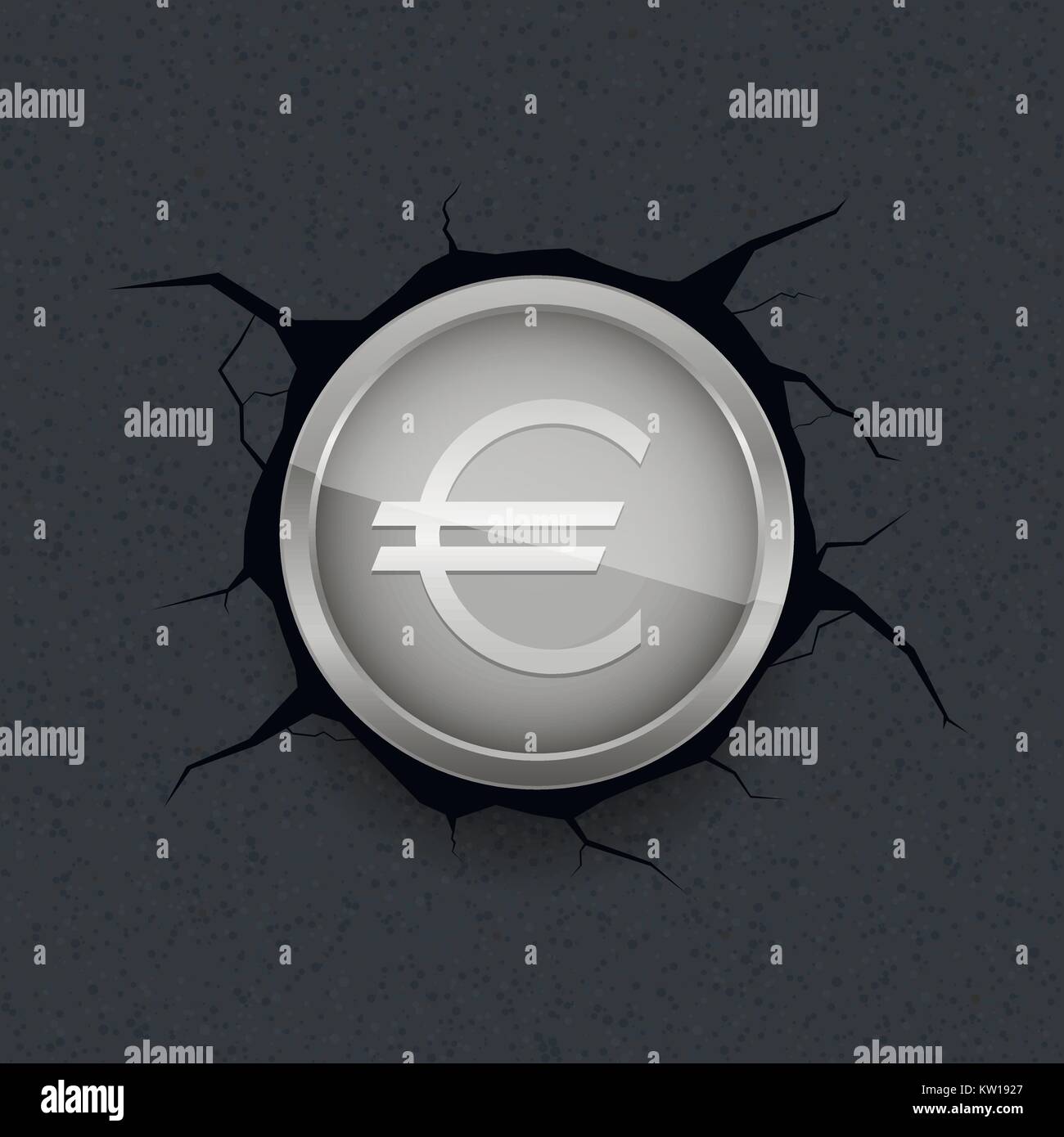 Silver euro on cracked background Stock Vector Image & Art - Alamy