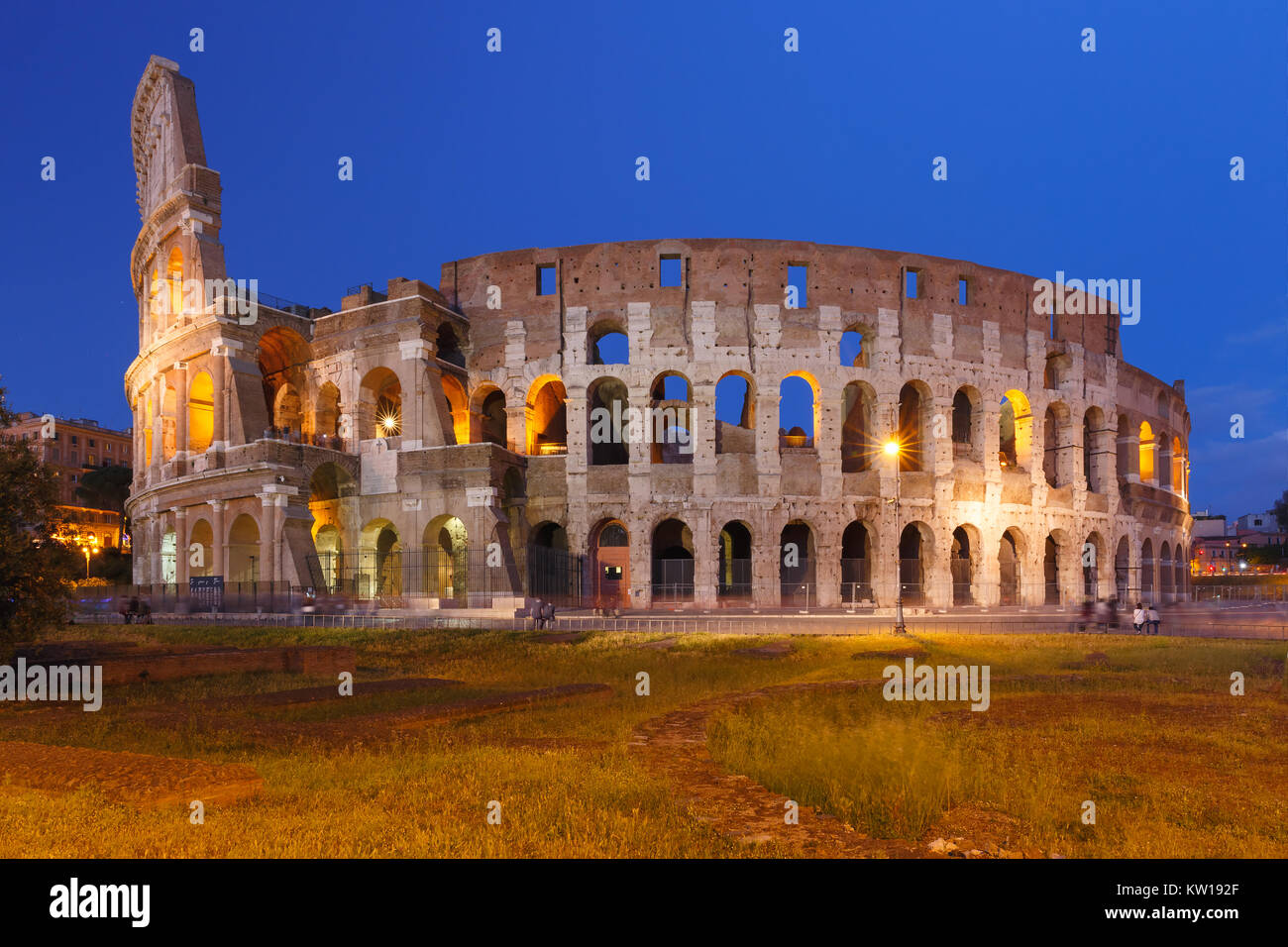 Colosseum or Coliseum at night, Rome, Italy Stock Photo - Alamy