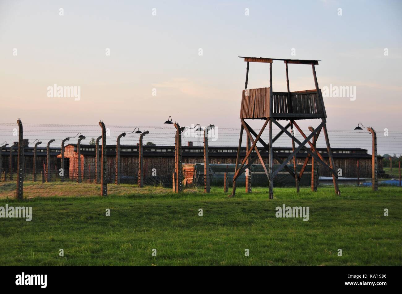 Guard tower. Auschwitz-Birkenau concentration camp, Brzezinka, Lesser ...