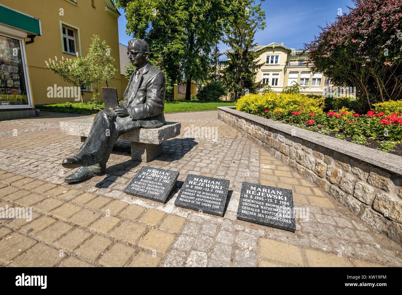 Monument - Marian Rejewski's bench. Bydgoszcz, Kuyavian-Pomeranian ...