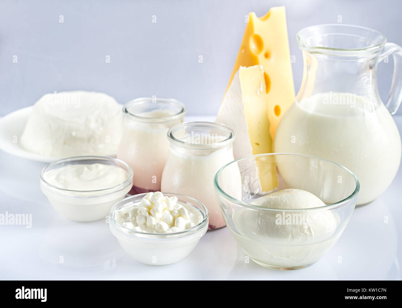 Assortment of dairy products Stock Photo - Alamy