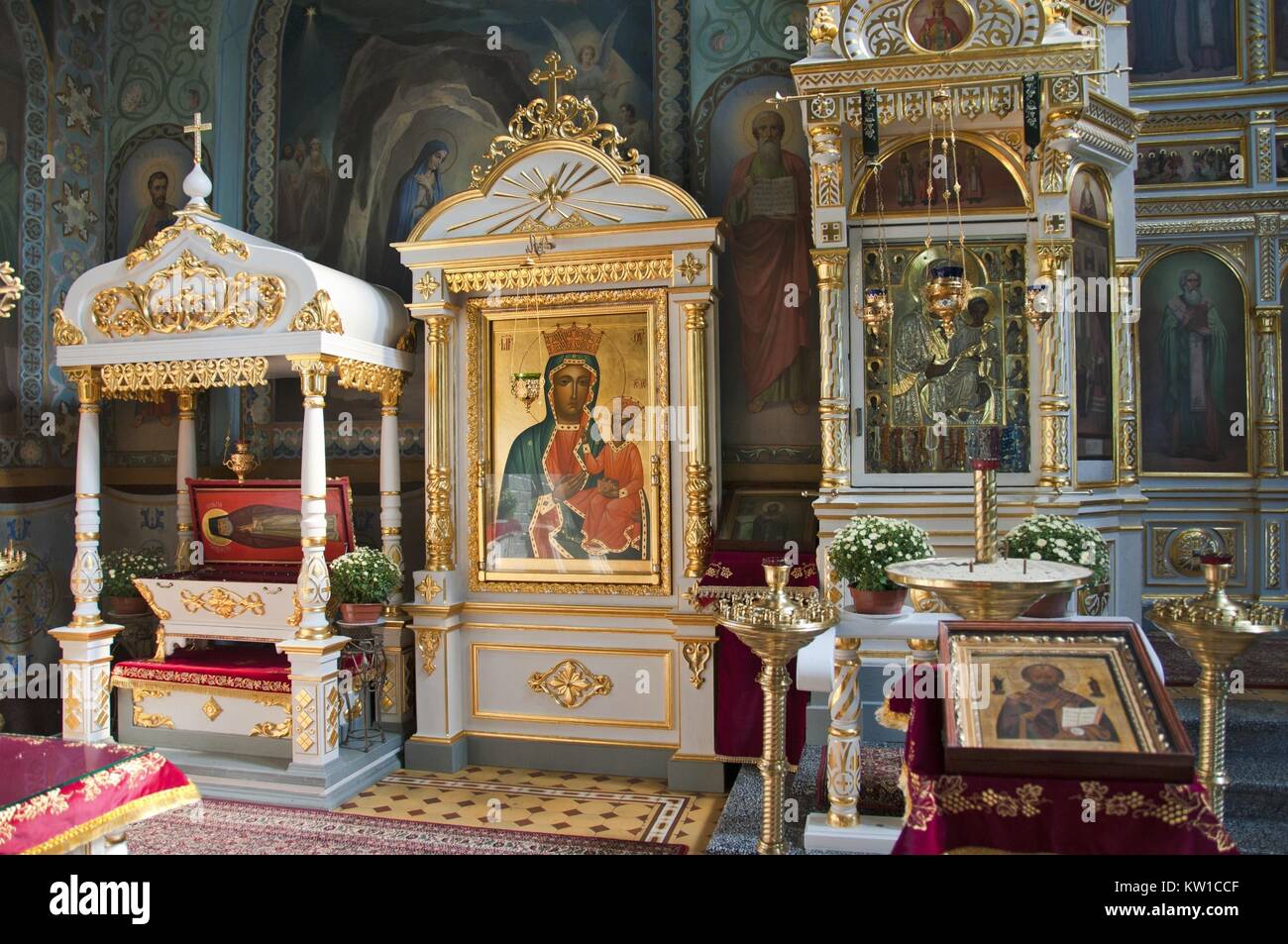 Interior of the church of Saint. Onofrio. Jabłeczna, Lublin Voivodeship ...