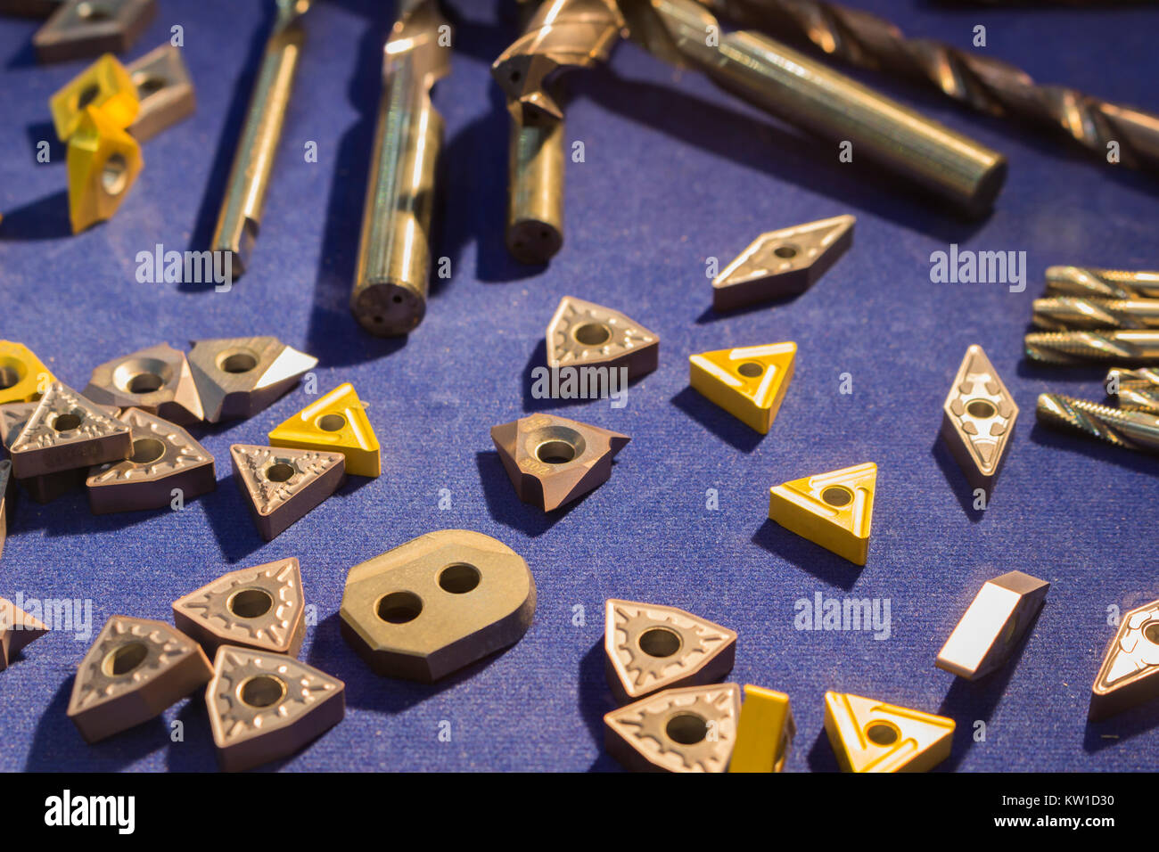 Cutting inserts for CNC machine ; selective focus Stock Photo - Alamy