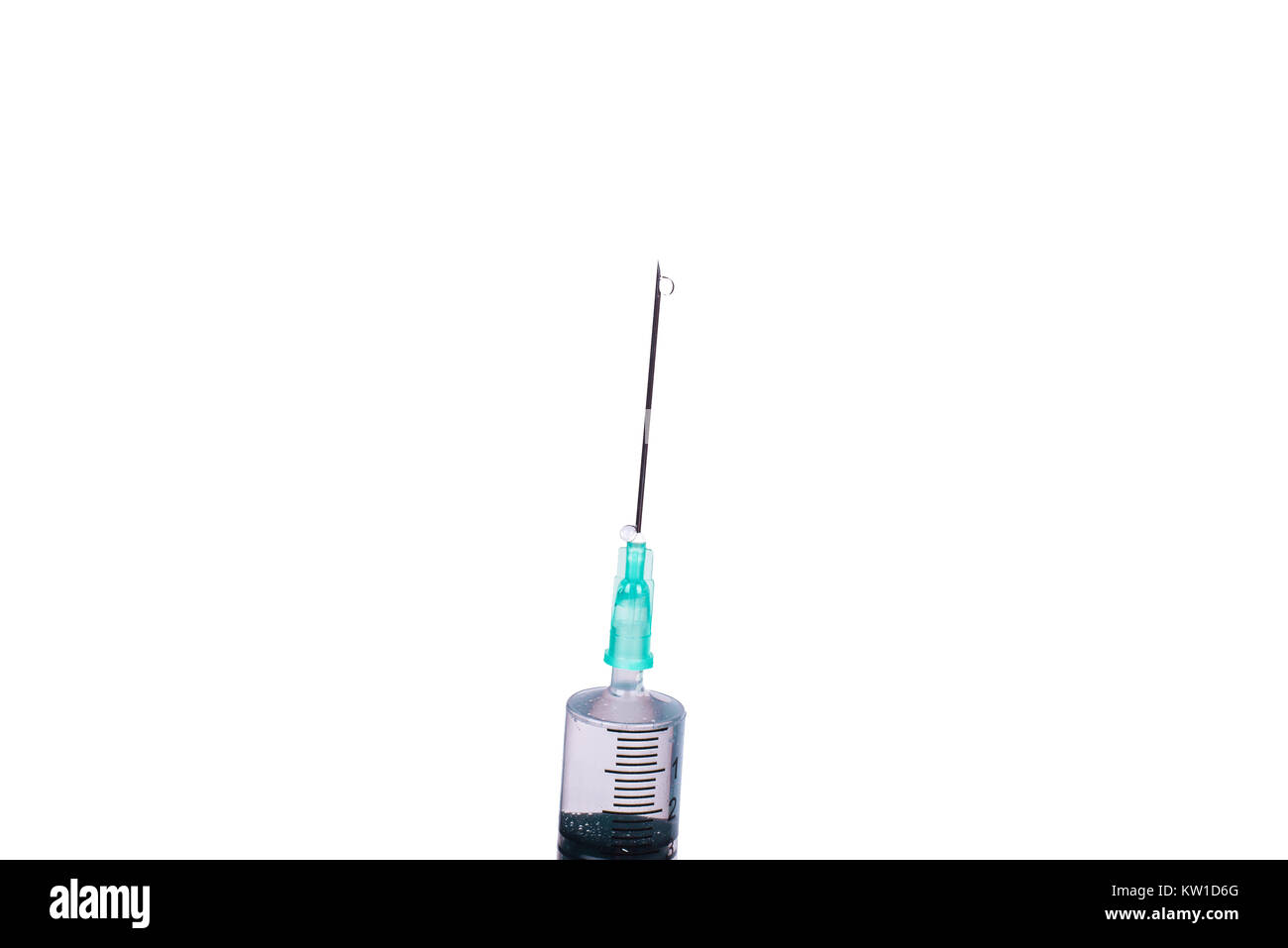 Medical syringe isolated on a white background. macro photo Stock Photo ...