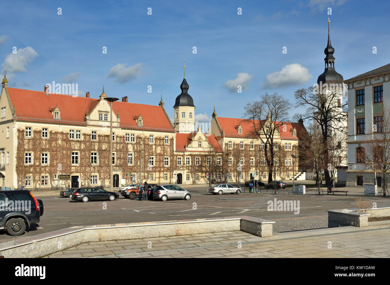Riesa, Rathaus und Klosterkirche Stock Photo - Alamy