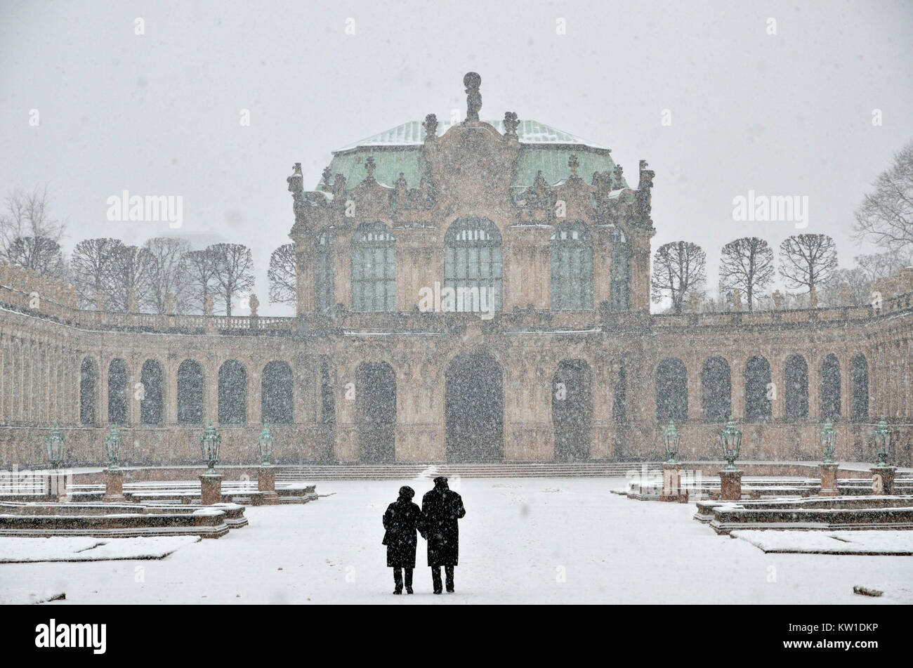 Dresden old town snow hi-res stock photography and images - Alamy