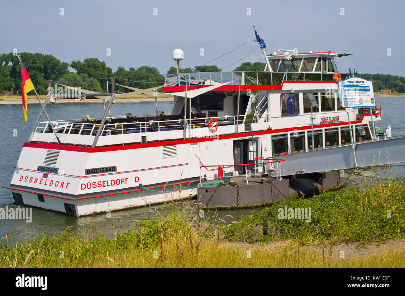 Tourboat River Rhine Dusseldorf Germany Stock Photo - Alamy
