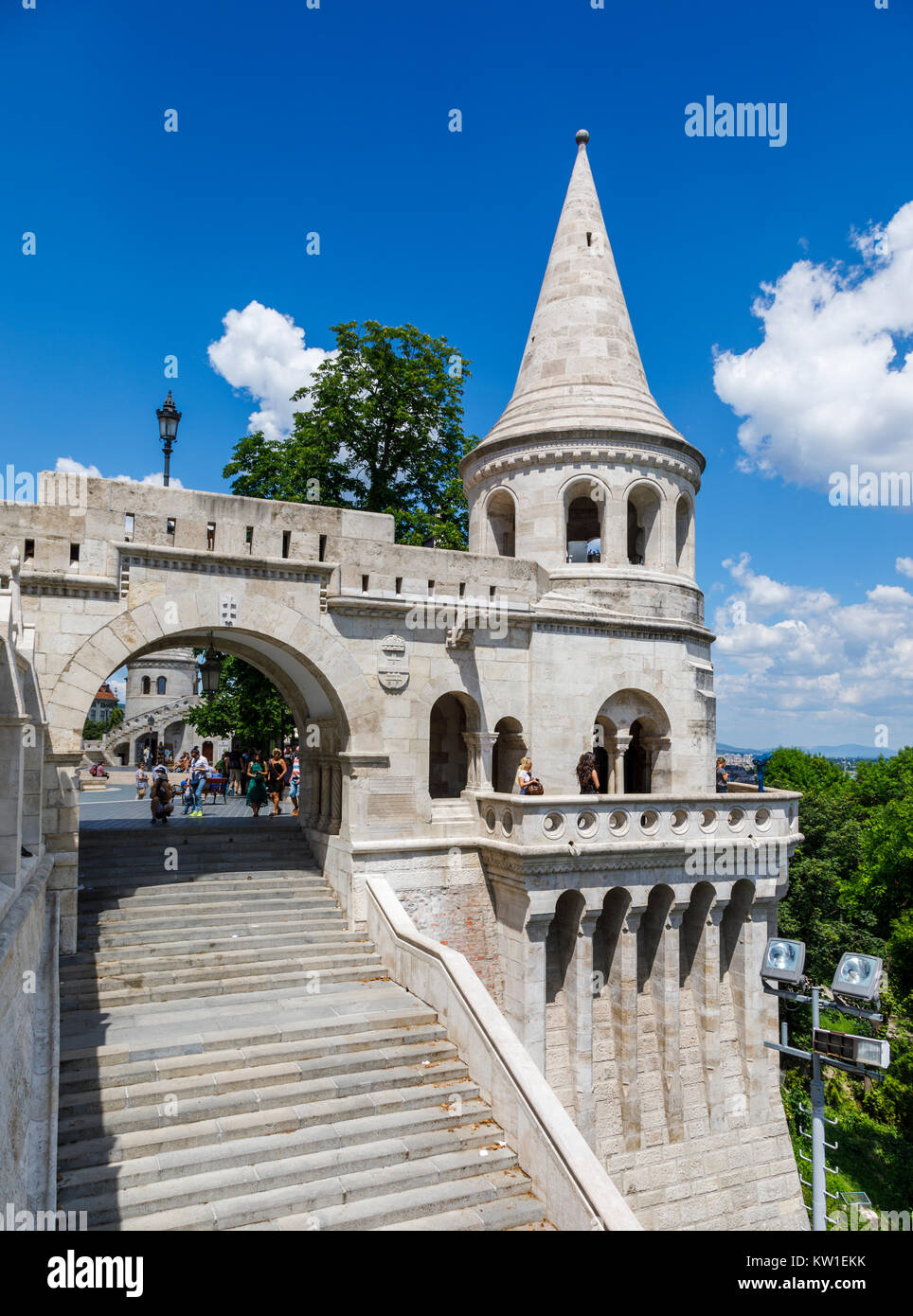 Iconic historic building, Fisherman's Bastion with elaborate ...