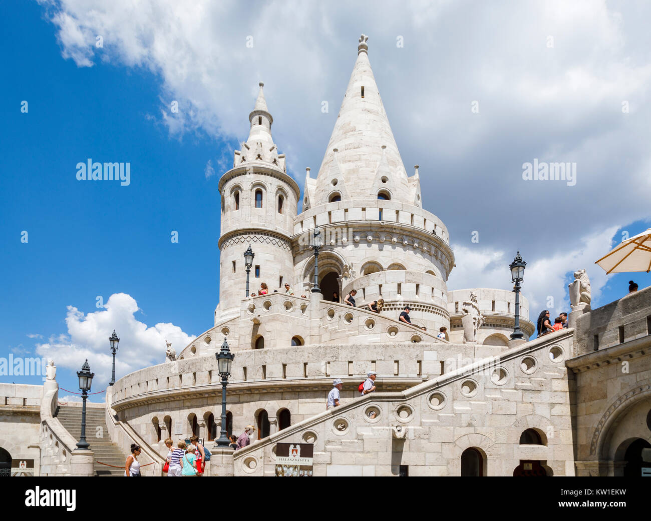 Iconic historic building, Fisherman's Bastion with elaborate ...