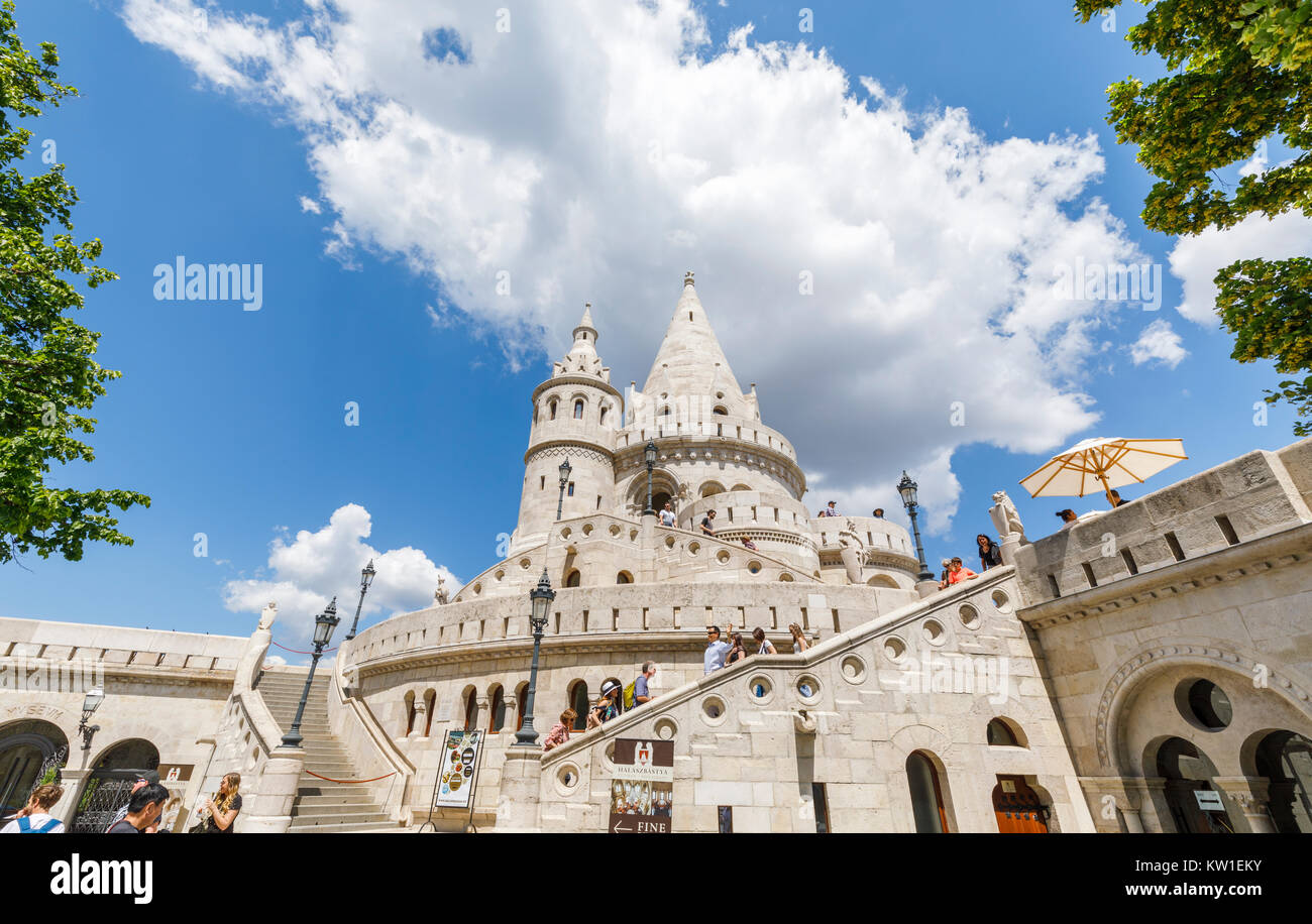 Iconic historic building, Fisherman's Bastion with elaborate ...