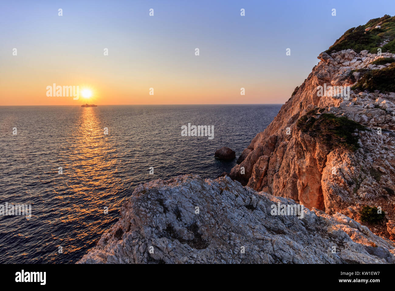 sunset in Cape Doukato. Lefkada island, Greece Stock Photo - Alamy