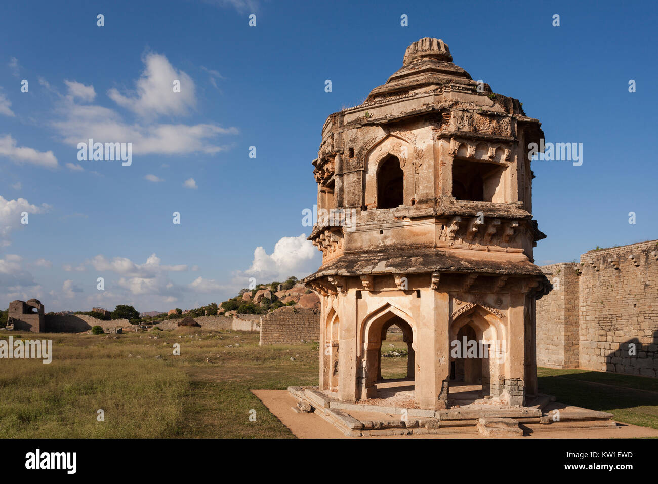India, Karnataka, Hampi, Band Tower Stock Photo - Alamy