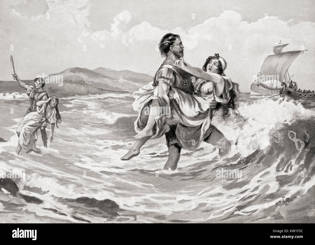 A raid of Illyrian pirates. From Hutchinson's History of the Nations ...