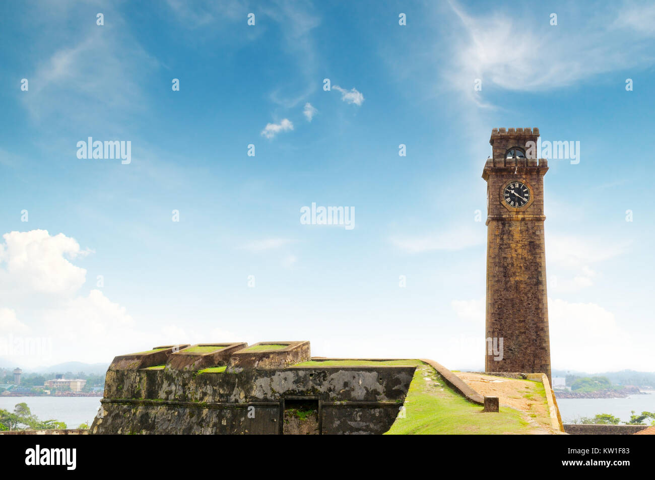 clock on the tower (Galle, Sri Lanka Stock Photo - Alamy
