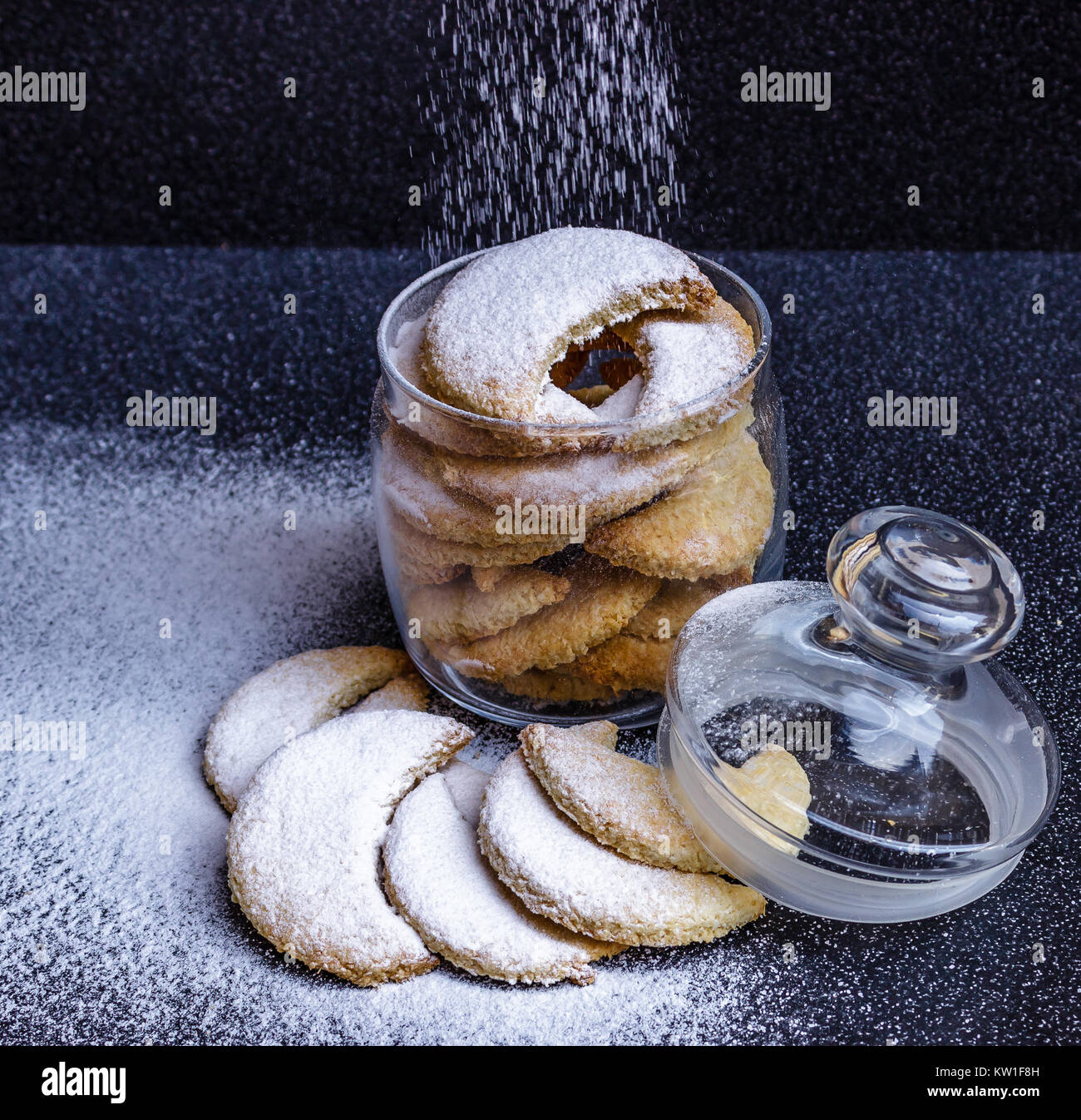 Homemade half-moon cookies Stock Photo - Alamy