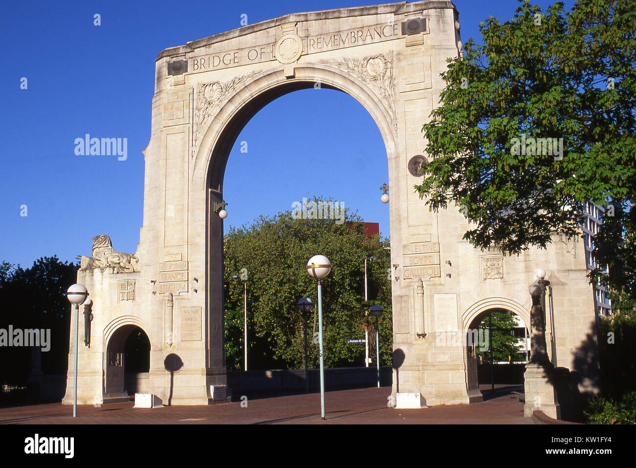 Bridge of Remembrance in Christchurch, South Island, New Zealand, in ...