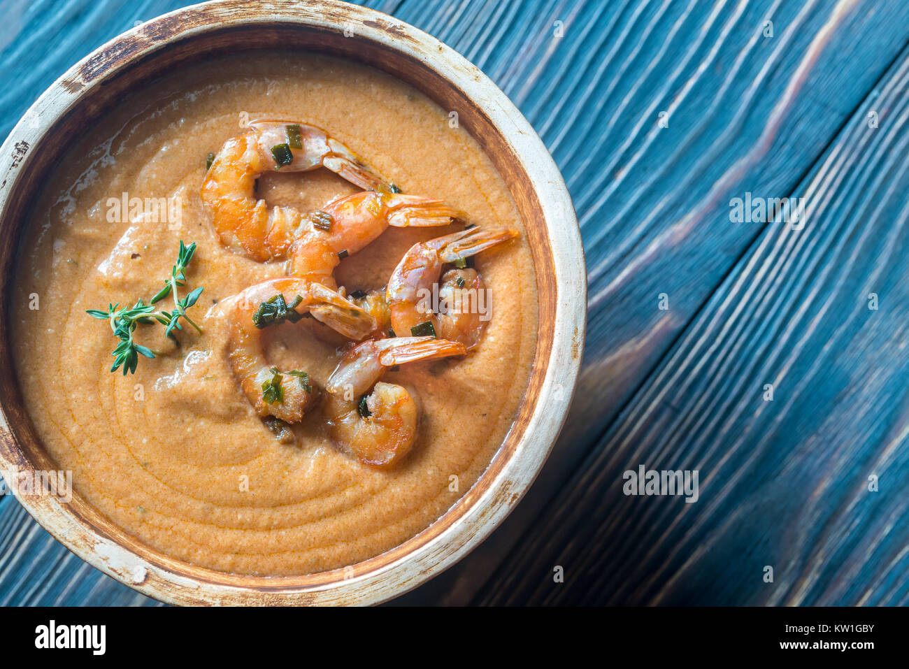Bowl of Bisque - french soup with crustaceans Stock Photo - Alamy